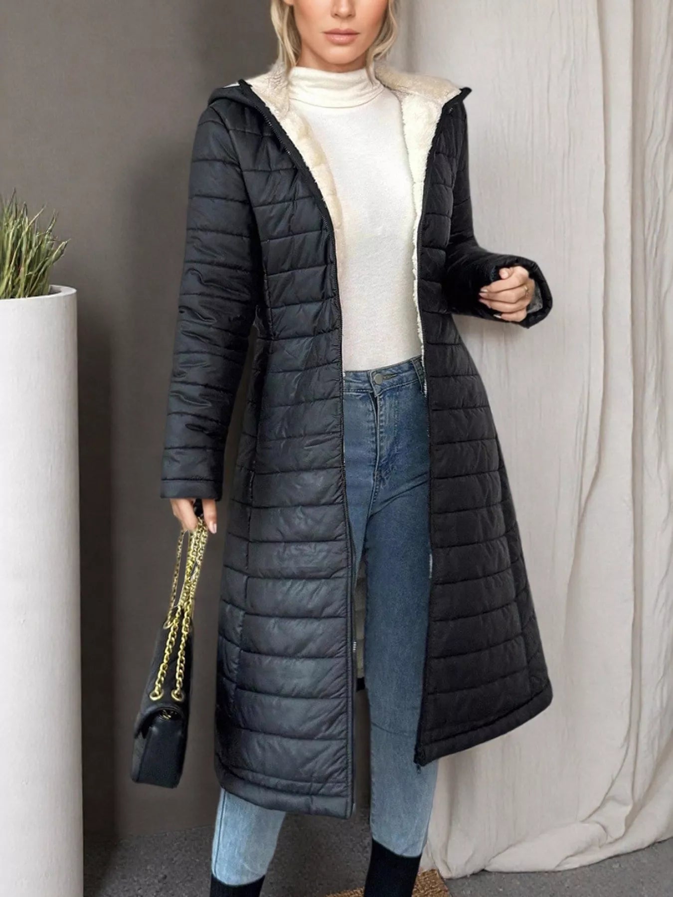 Zip Up Quilted Hooded Puffer Coat – Crows & Ivy